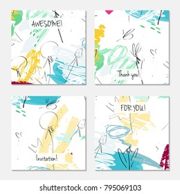 Hand Drawn Creative Universal Banner Set Stock Vector (Royalty Free ...