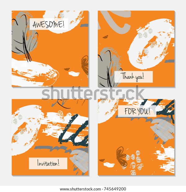Hand Drawn Creative Universal Invitation Greeting Stock Vector (Royalty ...