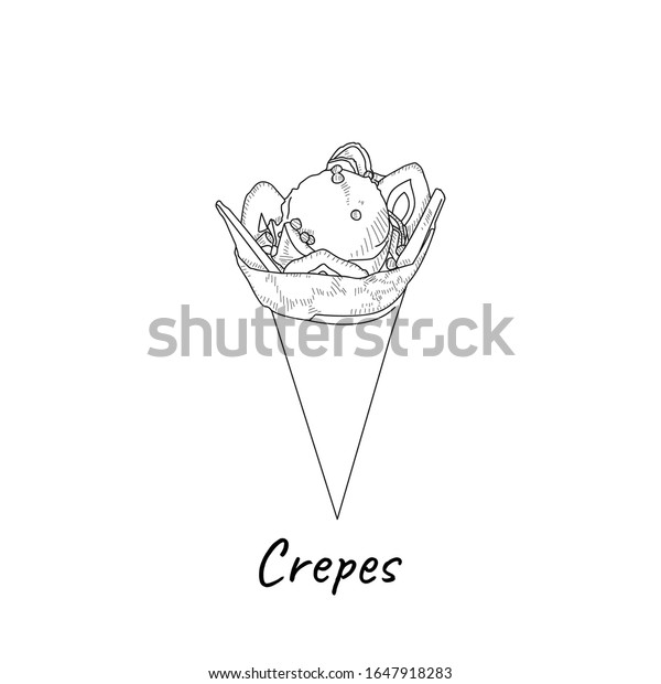 Hand Drawn Crepes Illustration Vector Eps Stock Vector (Royalty Free ...