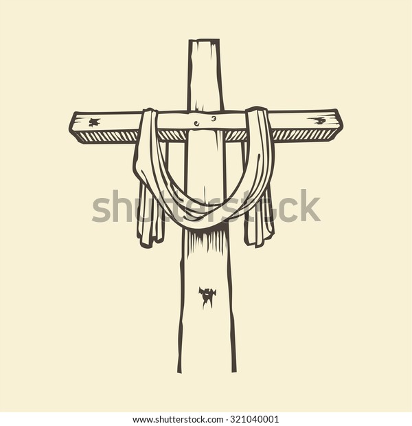 Hand Drawn Cross Shroud Stock Vector (Royalty Free) 321040001 ...