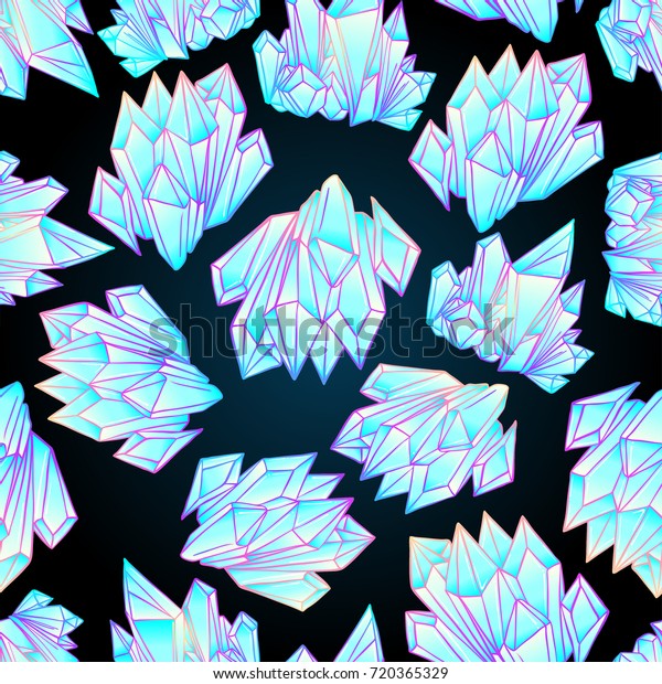 Hand Drawn Crystal Gem Seamless Pattern Stock Vector (Royalty Free ...