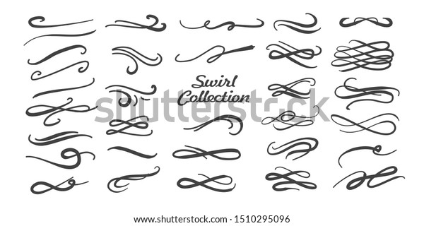 Hand Drawn Curl Swirl Calligraphy Ornament Stock Vector (Royalty Free ...