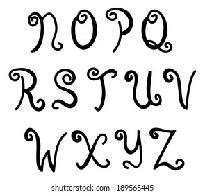 Hand Drawn Curly Letters Stock Vector (Royalty Free) 189565445 ...