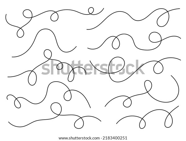 Hand Drawn Curved Line Shape Curved Stock Vector (Royalty Free ... Hand Drawn Curved Line Shape Curved Stock Vector (Royalty Free ...