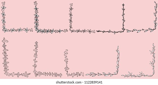 Hand Drawn Cute Book Corners Doodle Stock Vector (Royalty Free ...