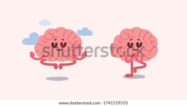 Hand Drawn Cute Brain Character Illustration Stock Vector (Royalty Free ...