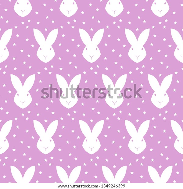 Hand Drawn Cute Bunny Heart Pattern Stock Vector (Royalty Free ...