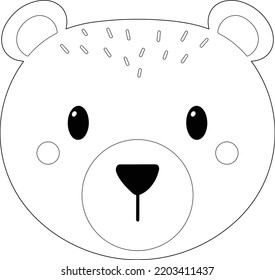 Hand Drawn Cute Cartoon Bear Face Stock Vector (Royalty Free ...