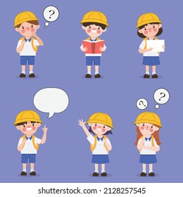 Hand Drawn Cute Cartoon Japanese Student Stock Vector (Royalty Free ...