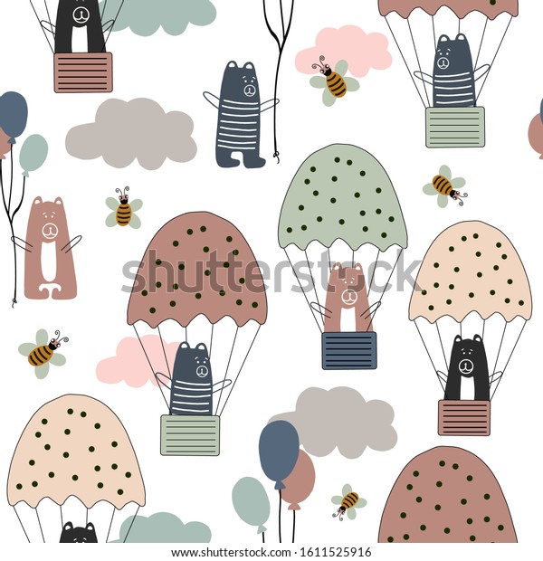 Hand Drawn Cute Cartoon Pastel Color Stock Vector (Royalty Free ...