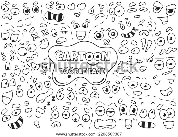 Hand Drawn Cute Doodle Face Cartoon Stock Vector (Royalty Free ...