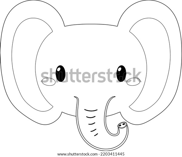 Hand Drawn Cute Elephant Face Vector Stock Vector (Royalty Free ...
