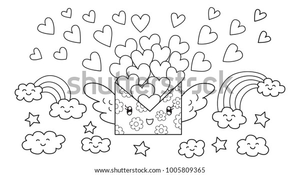 Hand Drawn Cute Mail Letter Carrying Stock Vector (Royalty Free ...