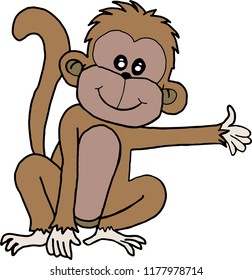 Strong Monkey Vector Isolated Illustration Cartoon: vector de stock ...