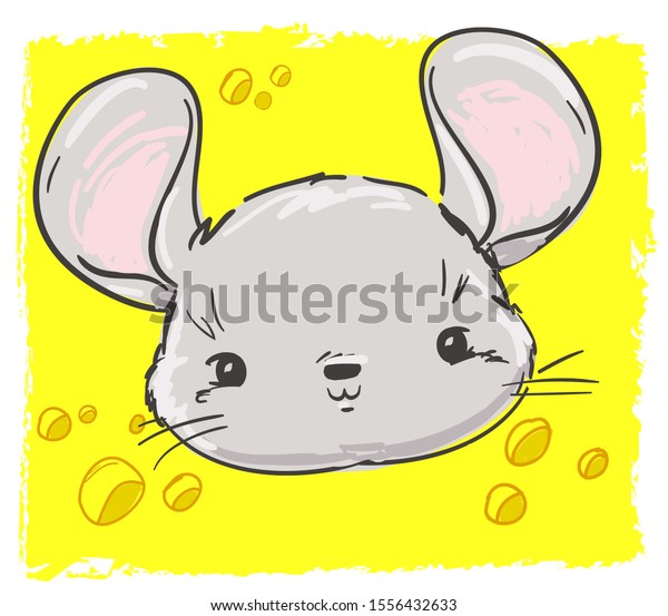 Hand Drawn Cute Mouse Sketch On Stock Vector (Royalty Free) 1556432633