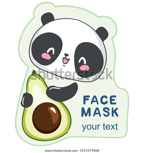 Hand Drawn Cute Panda Avocado Vector Stock Vector (Royalty Free ...