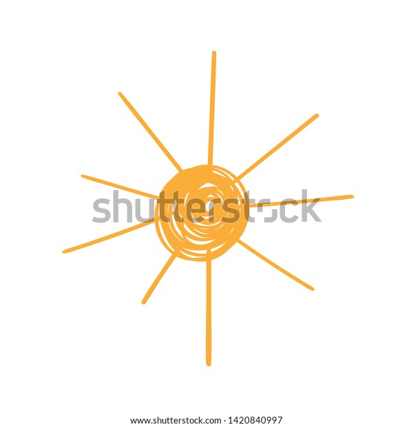 Hand Drawn Cute Sun Doodle Style Stock Vector (Royalty Free) 1420840997 ...