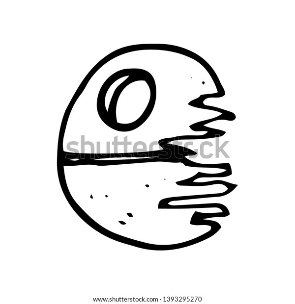 Hand Drawn Death Star Doodle Sketch Stock Vector (Royalty Free) 1393295270