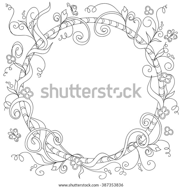 Hand Drawn Decorated Frame Boho Style Stock Vector (Royalty Free) 387353836