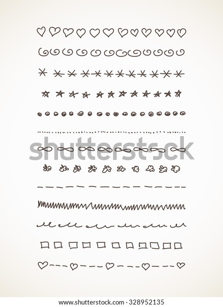 Hand Drawn Decorative Blue Line Border Stock Vector (Royalty Free ...