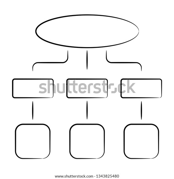 Hand Drawn Diagram Organization Chart Template 스톡 벡터(로열티 프리) 1343825480