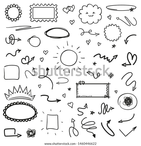 Hand Drawn Different Tangled Signs Shapes Stock Vector (Royalty Free ...