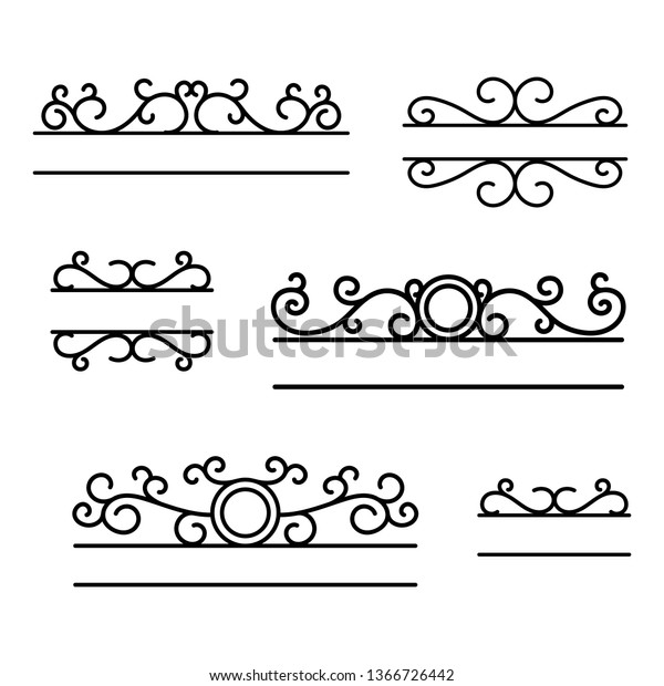 Hand Drawn Dividers Break Lines Split Stock Vector (Royalty Free ...