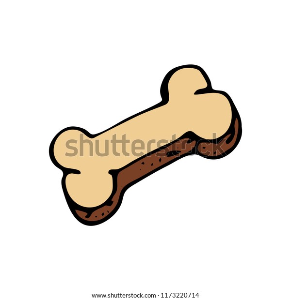 Hand Drawn Dog Bone Doodle Color Stock Vector (Royalty Free) 1173220714 ...