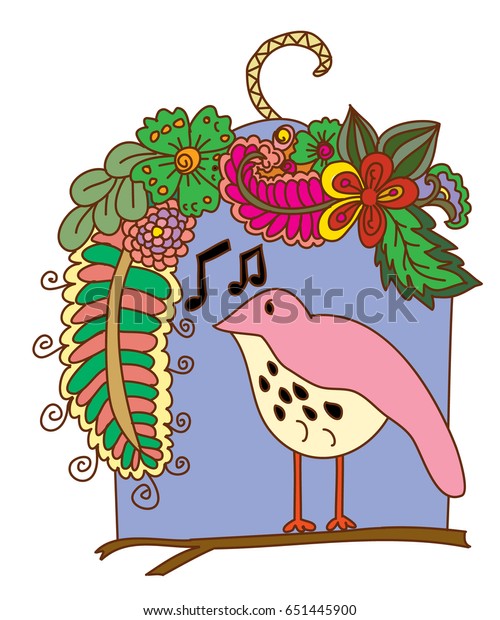 Hand Drawn Doodle Art Style Bird Stock Vector (Royalty Free) 651445900 ...