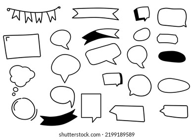 Hand Drawn Doodle Blank Speech Bubbles Stock Vector (Royalty Free ...