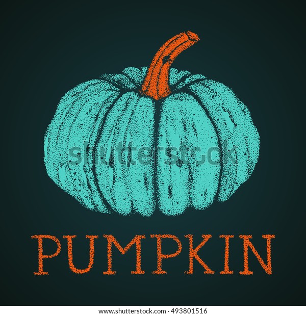 Hand Drawn Doodle Blue Pumpkin On Stock Vector (Royalty Free) 493801516 ...