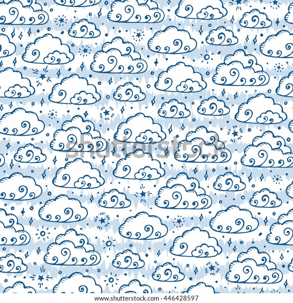 Hand Drawn Doodle Cartoon Clouds Vector Stock Vector (Royalty Free ...
