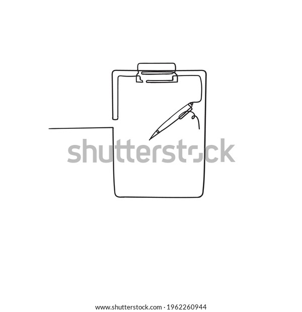 Hand Drawn Doodle Clipboard Paper Pen Stock Vector (Royalty Free ...