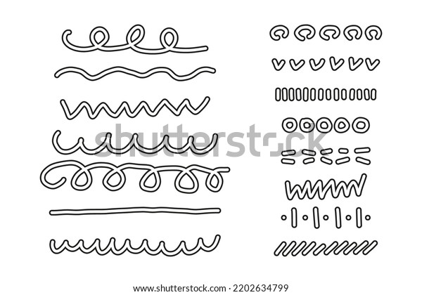 Hand Drawn Doodle Dividers Set Abstract Stock Vector (Royalty Free ...
