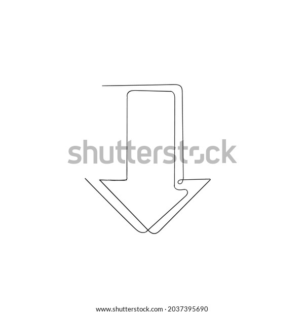 Hand Drawn Doodle Down Arrow Illustration Stock Vector (Royalty Free ...