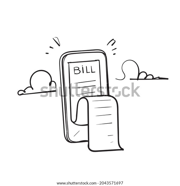 Hand Drawn Doodle Electronic Payment Bill Stock Vector (Royalty Free ...