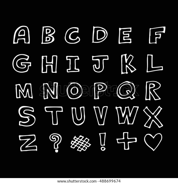 Hand Drawn Doodle Font Illustration Design Stock Vector (Royalty Free ...