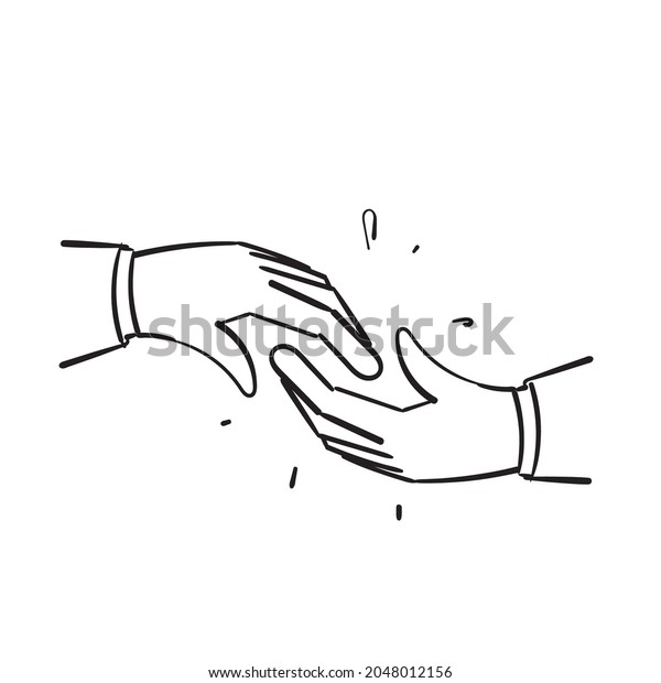 Hand Drawn Doodle Hand Grab Hands Stock Vector (Royalty Free ...