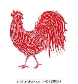 Hand Drawn Doodle Outline Rooster Illustration Stock Vector (Royalty ...