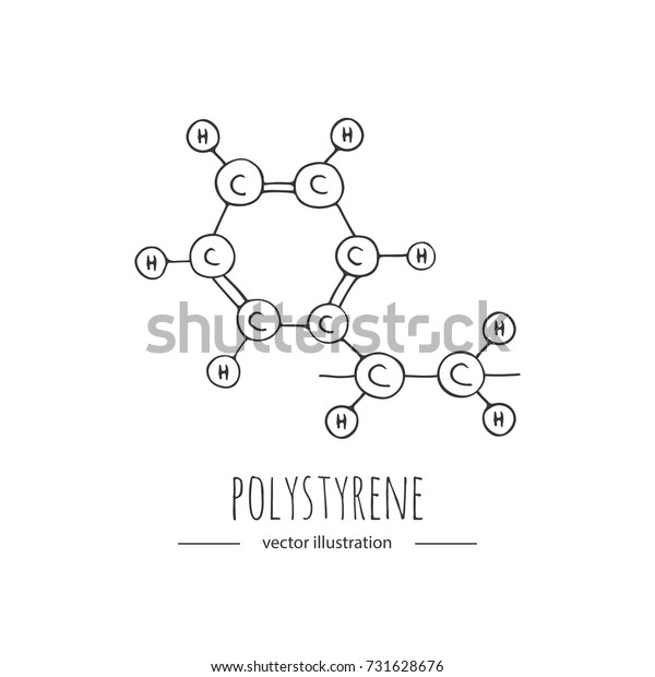 Hand Drawn Doodle Polystyrene Chemical Formula Stock Vector (Royalty ...