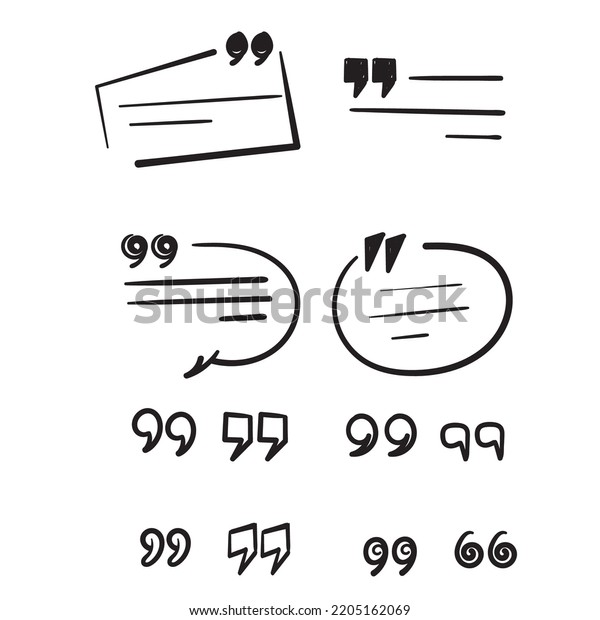 Hand Drawn Doodle Quotation Mark Illustration Stock Vector (Royalty ...
