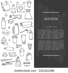 Hand Drawn Doodle Stop Plastic Pollution Stock Vector (Royalty Free ...