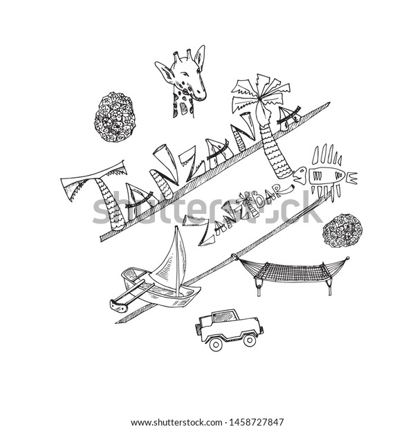 Hand Drawn Doodle Tanzania Vector Illustration Stock Vector (Royalty ...