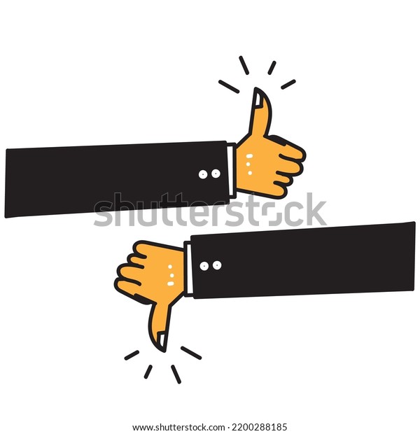 Hand Drawn Doodle Thumbs Down Illustration Stock Vector (Royalty Free ...