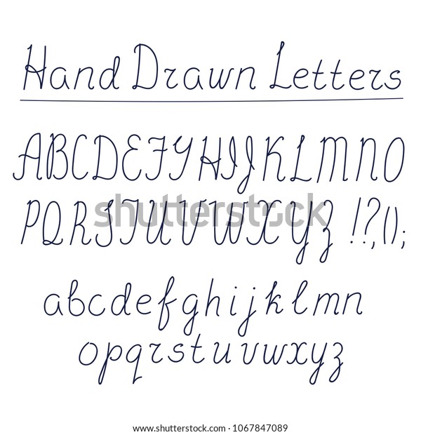 Hand Drawn Doodle Vector Alphabet Isolated Stock Vector (Royalty Free ...