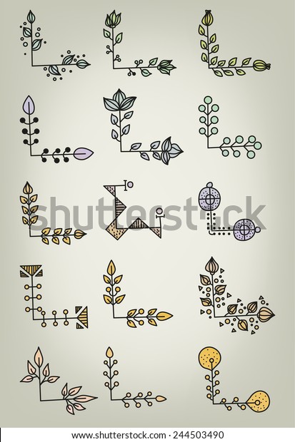 Hand Drawn Doodle Vector Book Corners Stock Vector (Royalty Free) 244503490