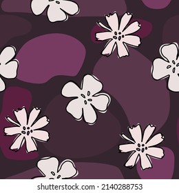 Hand Drawn Doodle Violet Abstract Seamless Stock Vector (Royalty Free ...