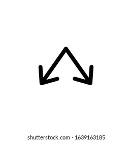 Hand Drawn Down Arrows Two Directions Stock Vector (Royalty Free ...
