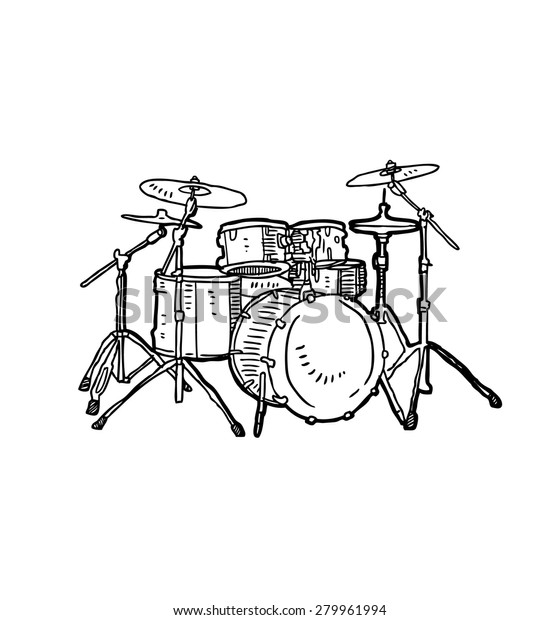 Hand Drawn Drum Stock Vector (Royalty Free) 279961994 | Shutterstock