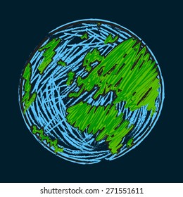 Hand Drawn Earth Stock Vector (Royalty Free) 271551620